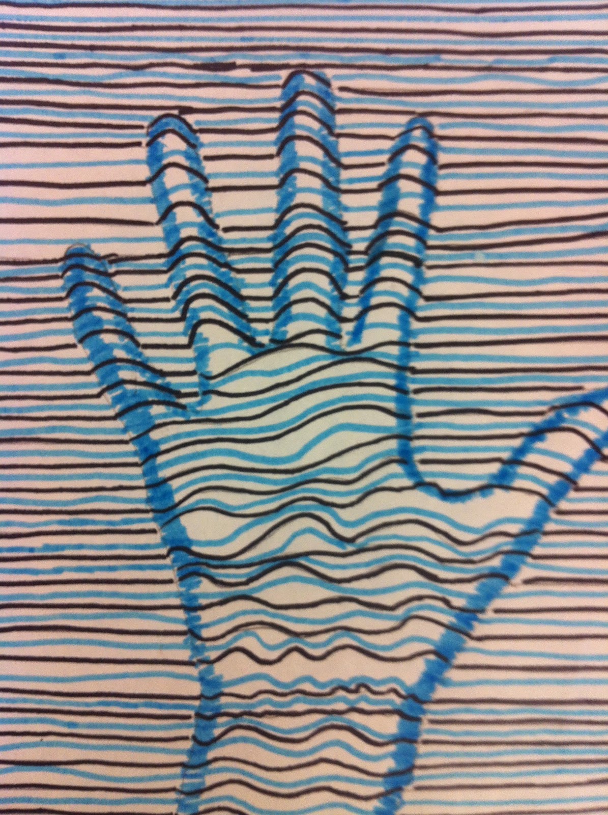 K-12 The Art Gallery: OP Art "Hands"- 6th/7thGrade