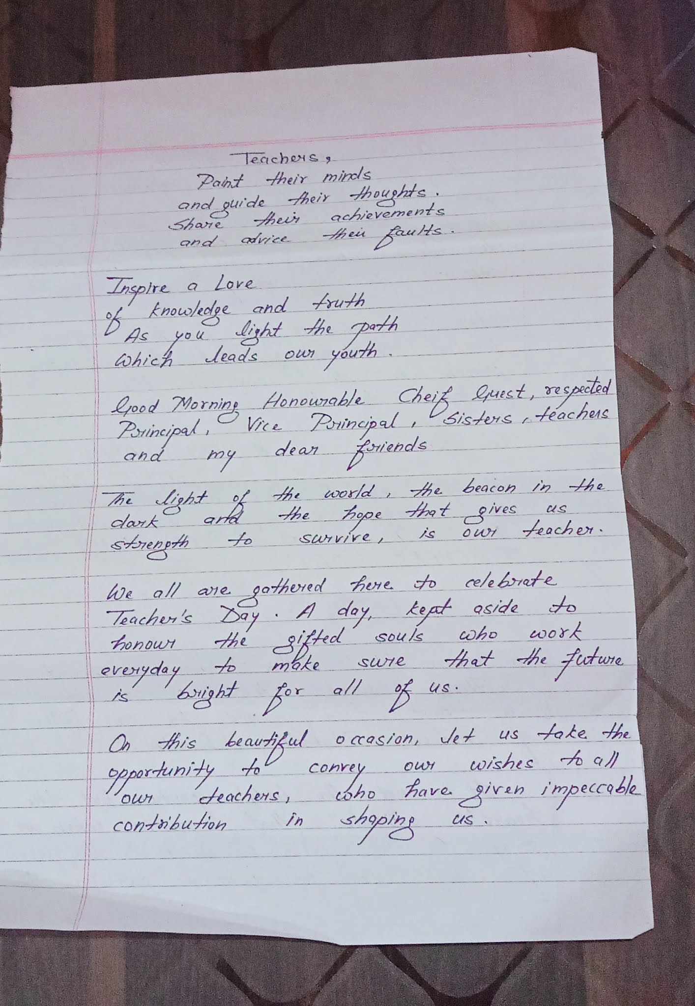 Innovative Learning: Anchoring script for Teachers Day