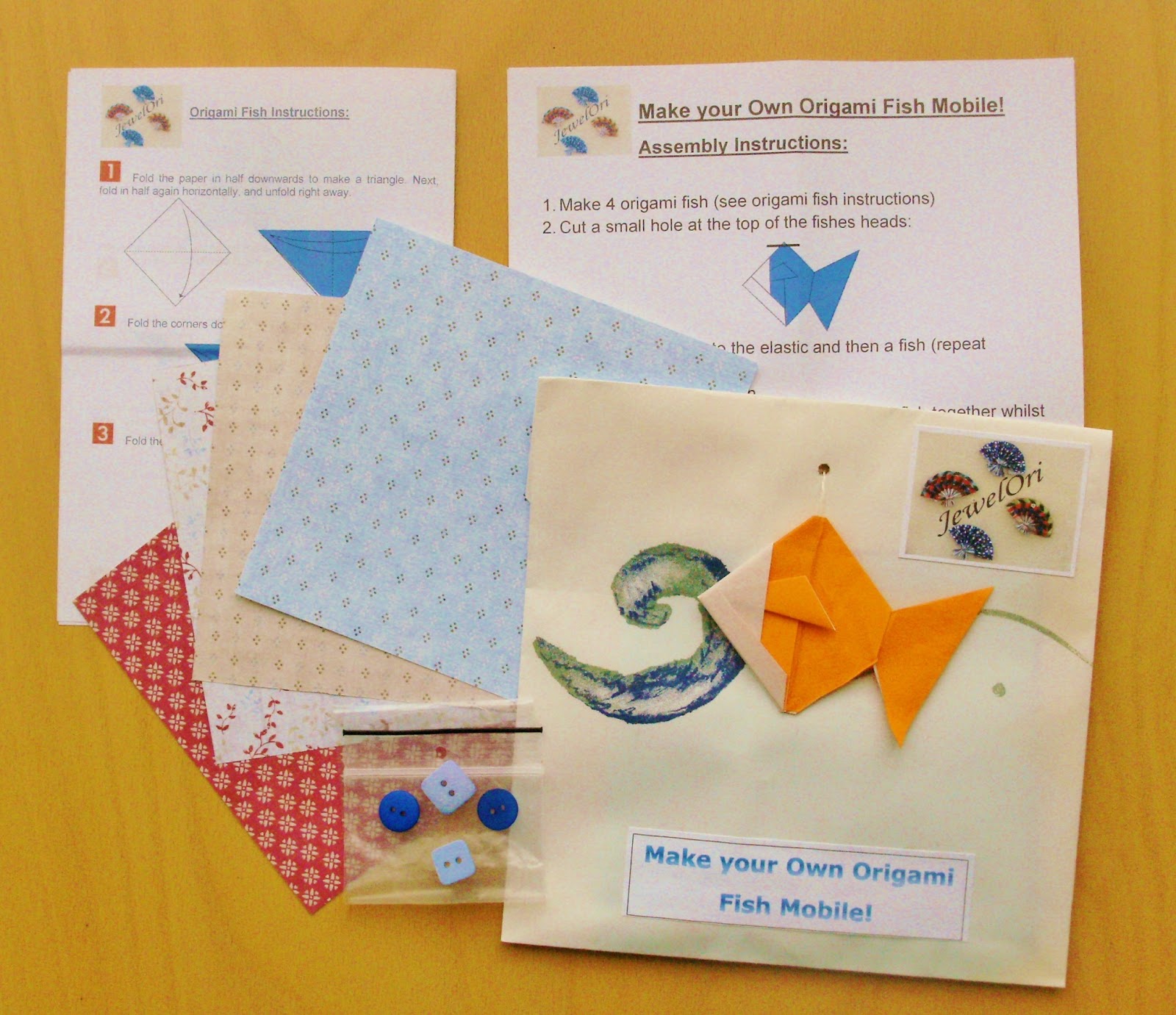 JewelOri: **NEW** Origami Fish Mobile Kit - as PDFs!