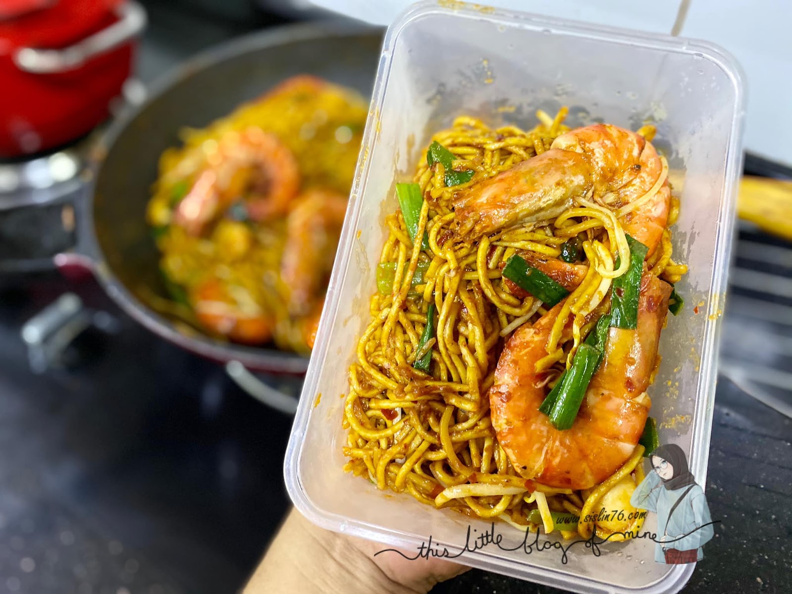 MENU MAKAN PAGI HINGGA TENGAH HARI, MEE GORENG BASAH UDANG BESAR
