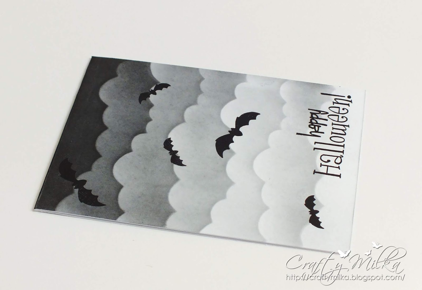 Crafty Milka: 13 Days of Halloween - Day 6 - B&W Halloween Card