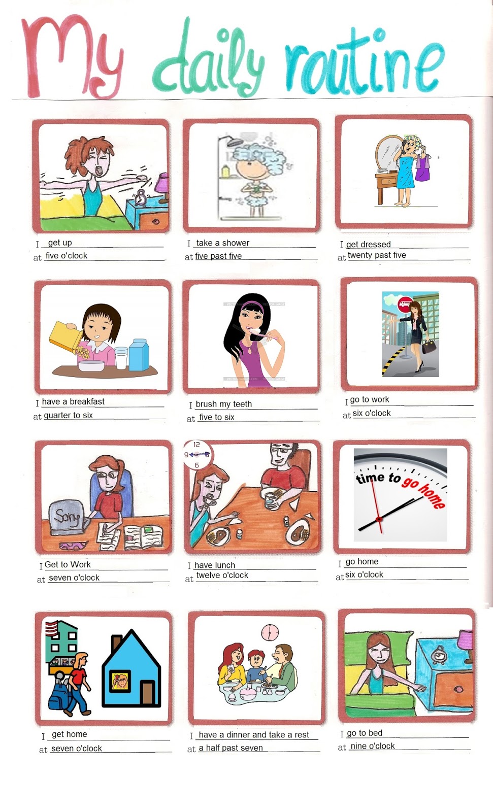 TECHNOLOGY INTEGARATION ACTIVITY - ENGLISH A1: MY DAILY ROUTINE