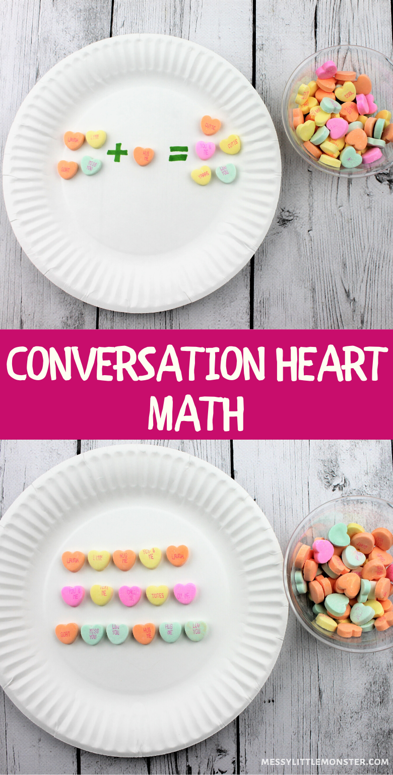 Valentine Conversation Heart Math - Messy Little Monster