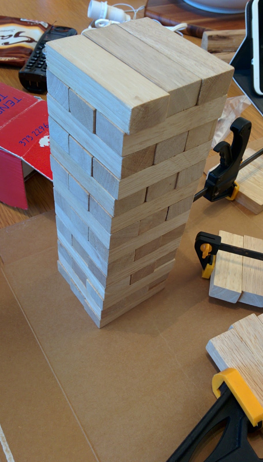 Makestuffathome: Jenga topple game lamp diy