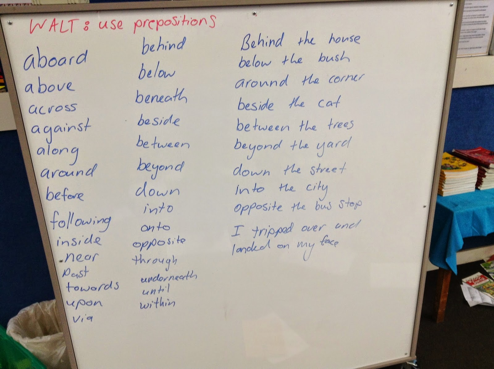 Room 4 @ Auroa school: Preposition Poem