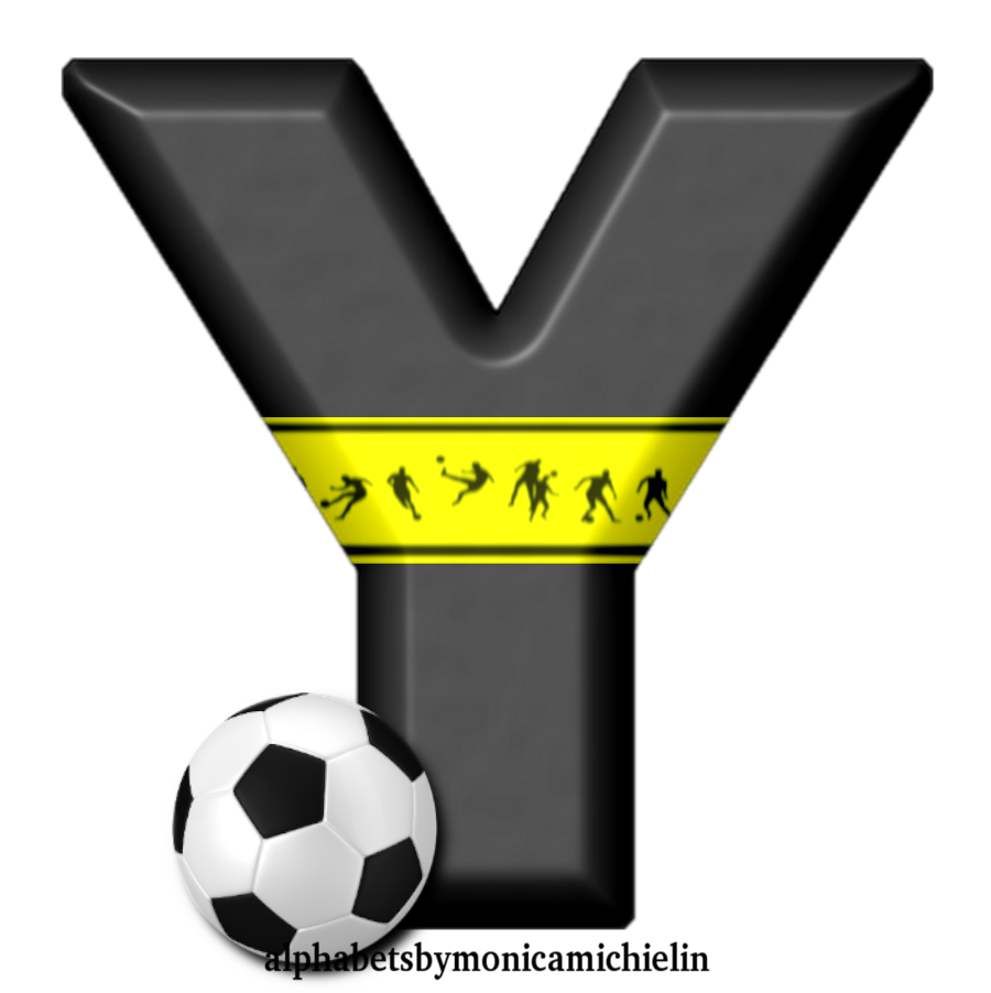 Monica Michielin Alphabets: YELLOW AND BLACK SOCCER FOOTBALL PLAYERS ...