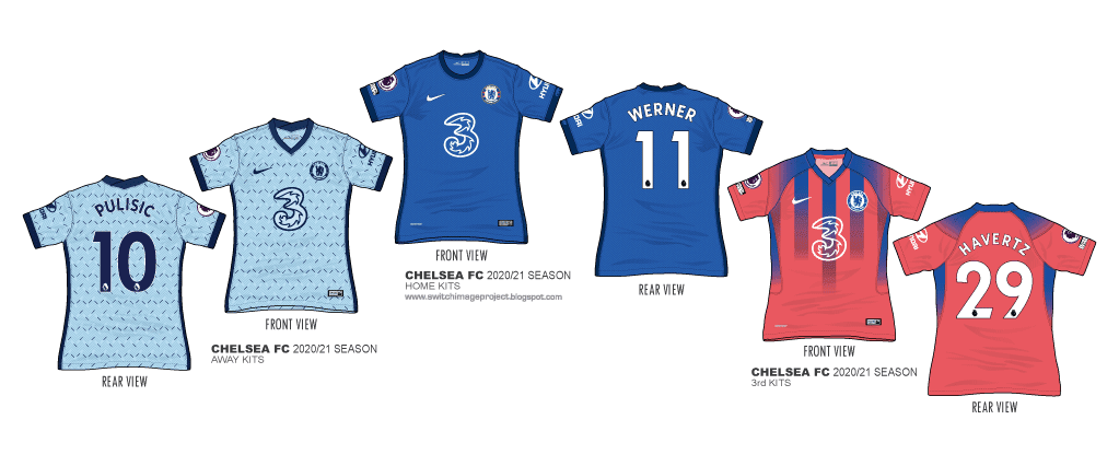 Football teams shirt and kits fan: Chelsea 2020/21 Home
