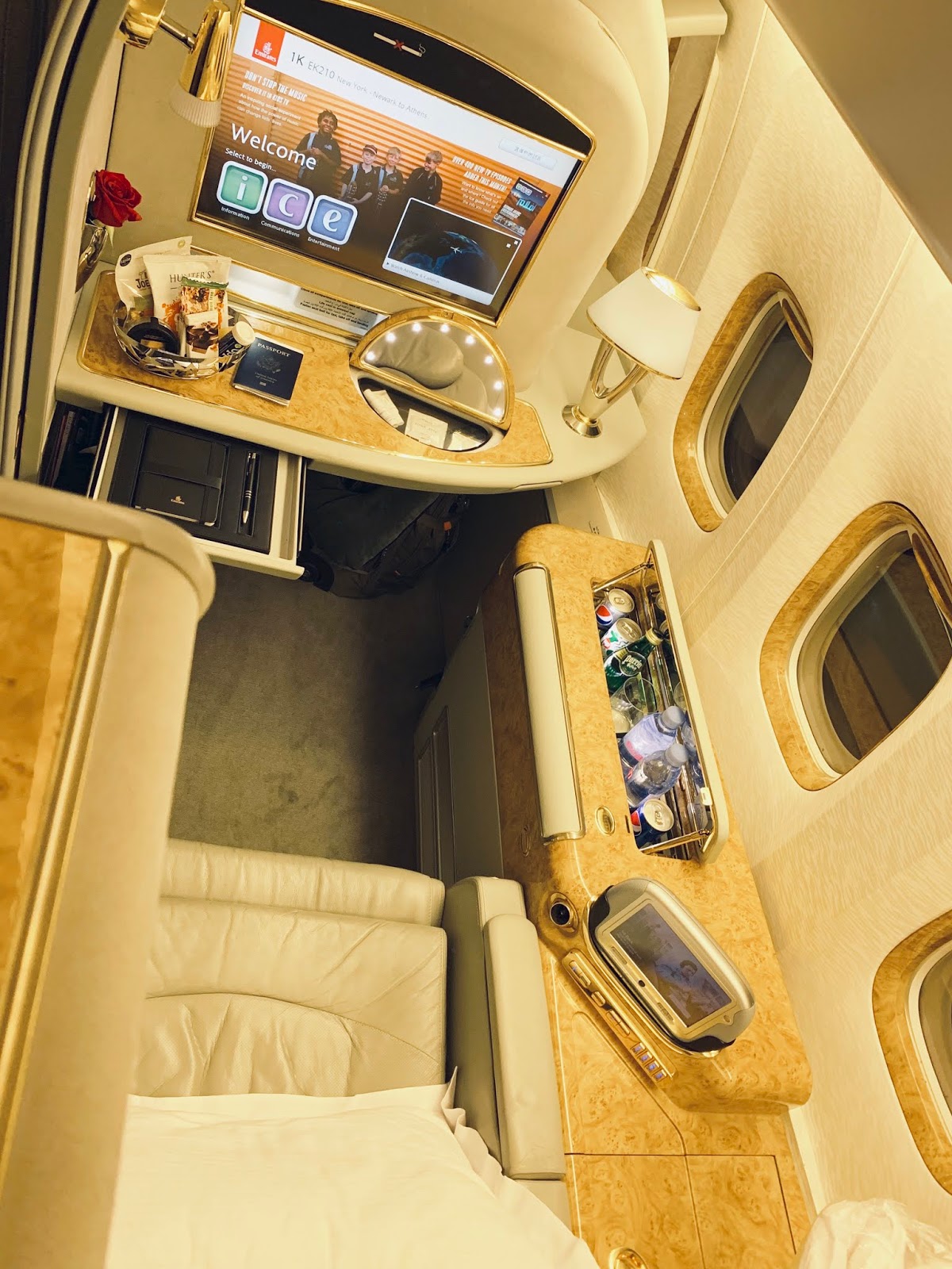 Review: Emirates EK210 First Class Boeing 777-300ER Newark to Athens ...