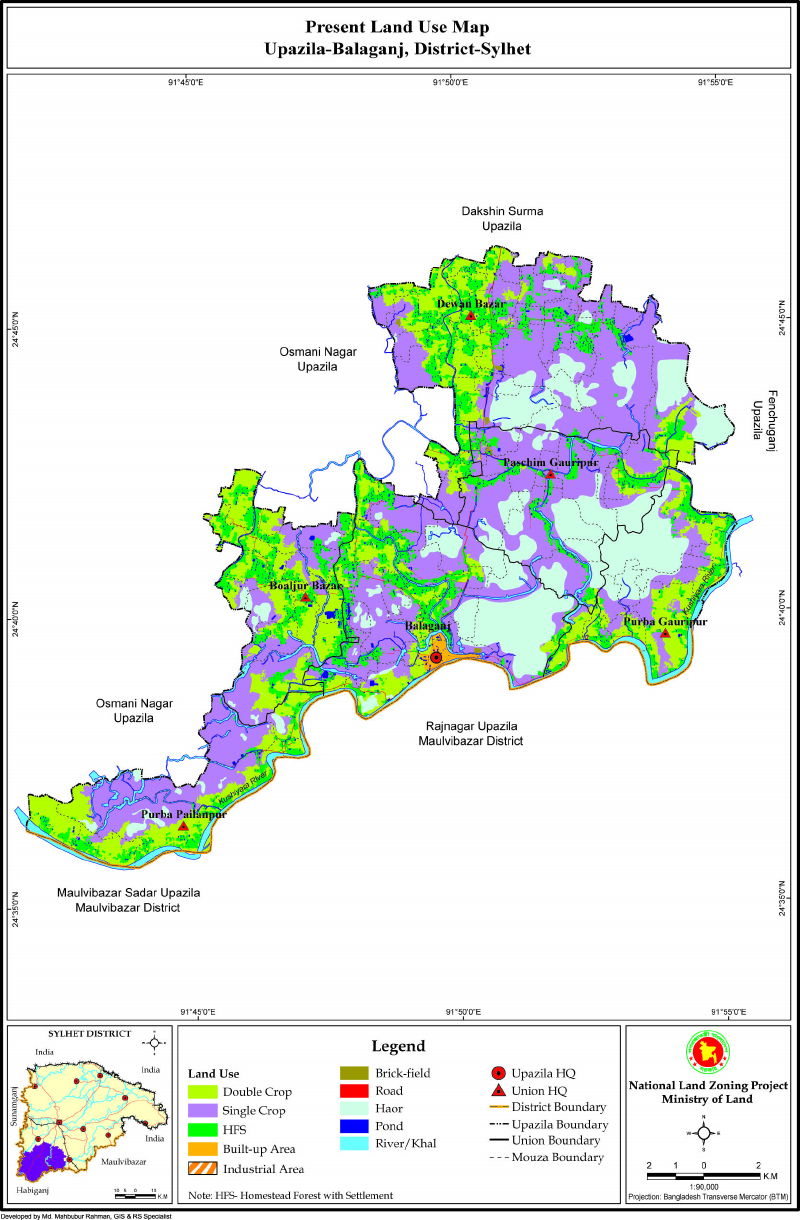 Mouza & Land Use Maps of Balaganj Upazila, Sylhet, Bangladesh - Tourism ...