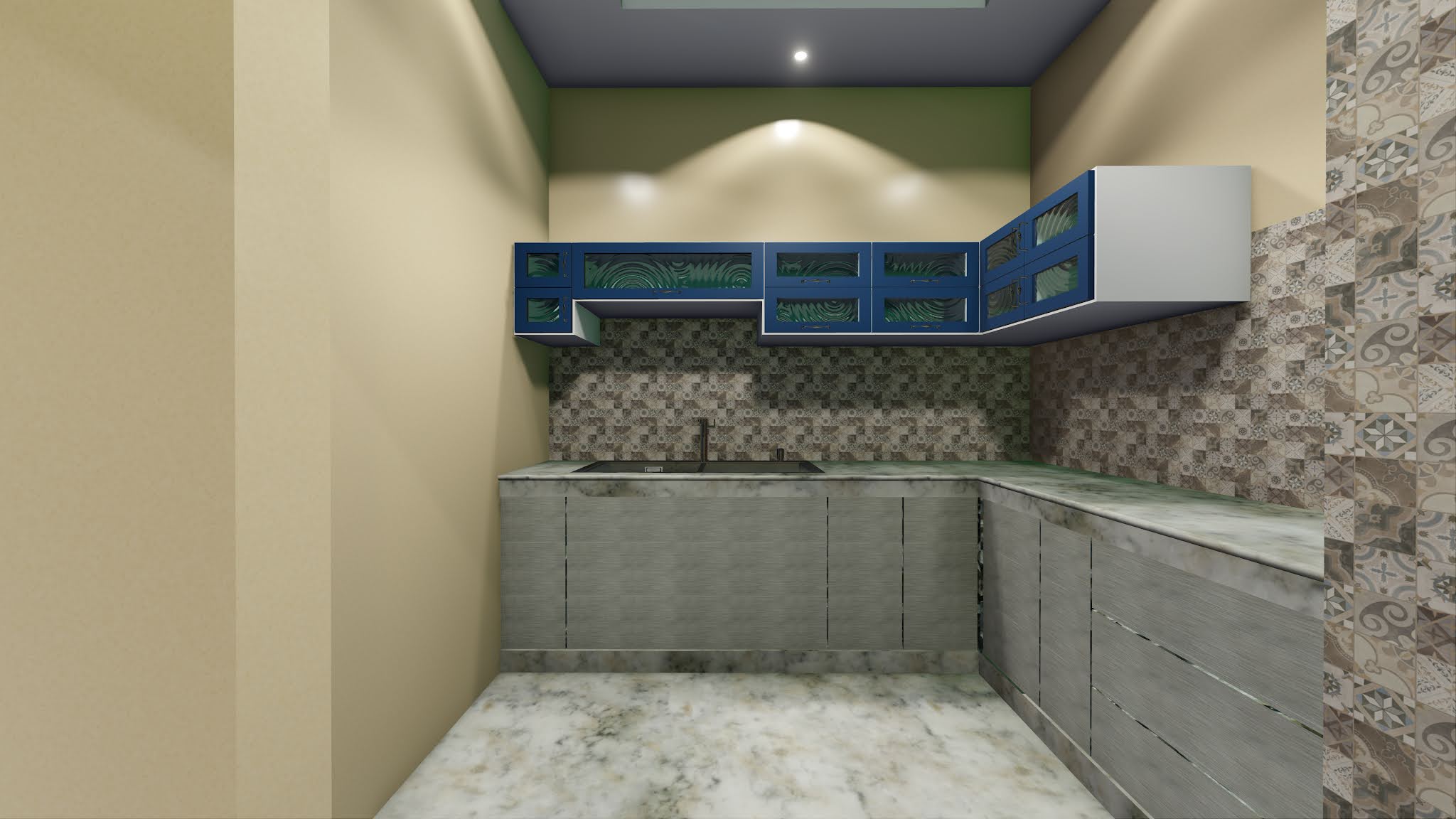 INTERIOR DESIGN OF 2 BEDROOM KITCHEN, LOBBY AND BATHROOM