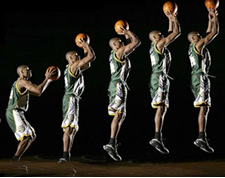 What are the biomechanics of a basketball jump shot when aiming for ...