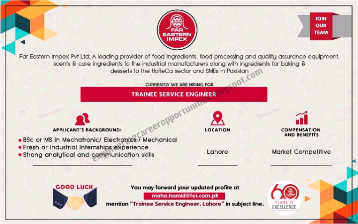 Far Eastern Impex Pvt Ltd Job Trainee Service Engineer 2019 - Engineering Career Opportunities