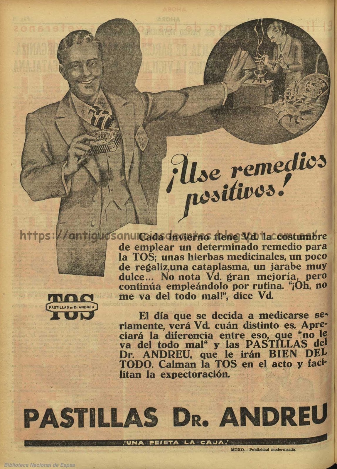 Antiguos anuncios de antes: Pastillas Dr. Andreu (medicina) (10 anuncios)