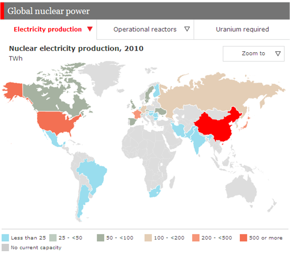World's Nuclear Power Producers | Data in the News