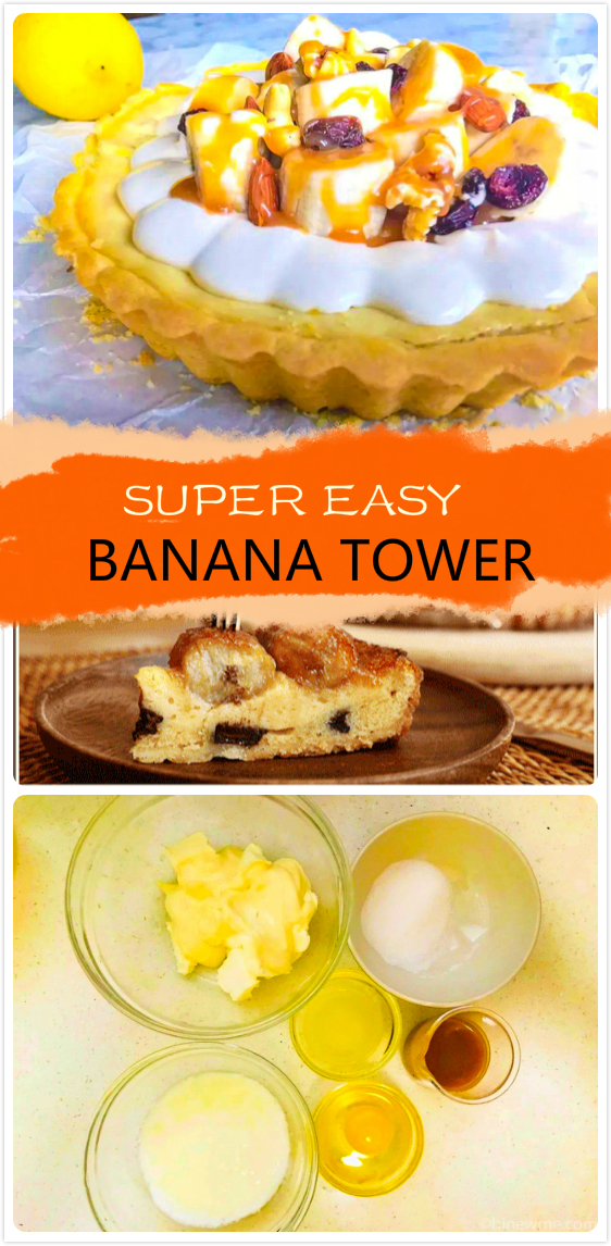 Caramel Banana Tower， How to do step by step tutorial - HiArt