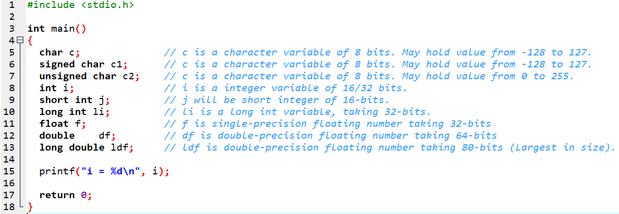 Variables, Constants, Identifiers and C-Data Types