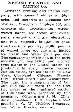 MENASHA: Engraving and Electrotyping