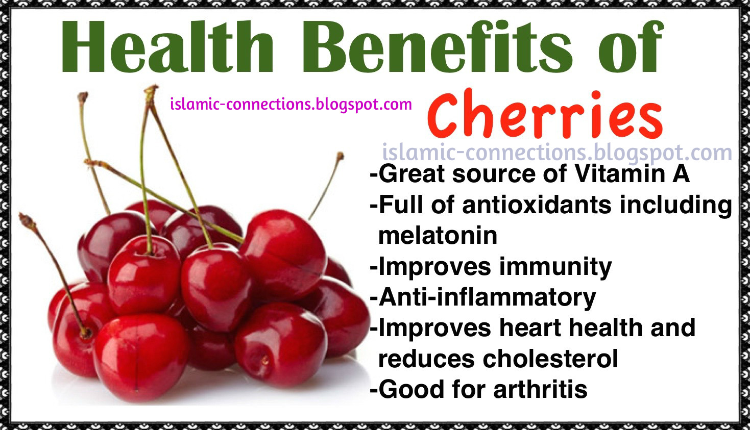 Health Benefits Of Cherry ~ islamic-connections