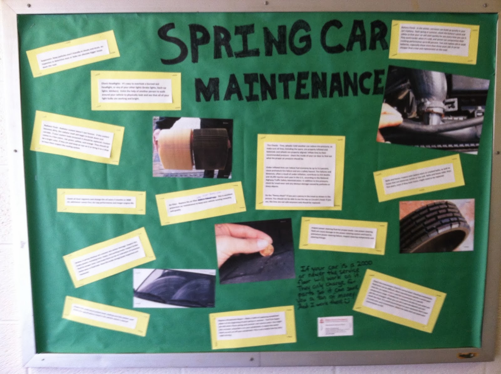 RAs Unite!: Spring Car Maintenance bulletin board