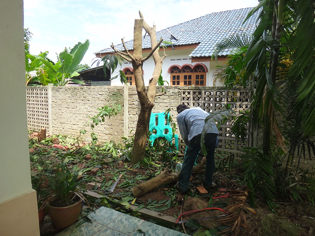 Menebas semak samun..