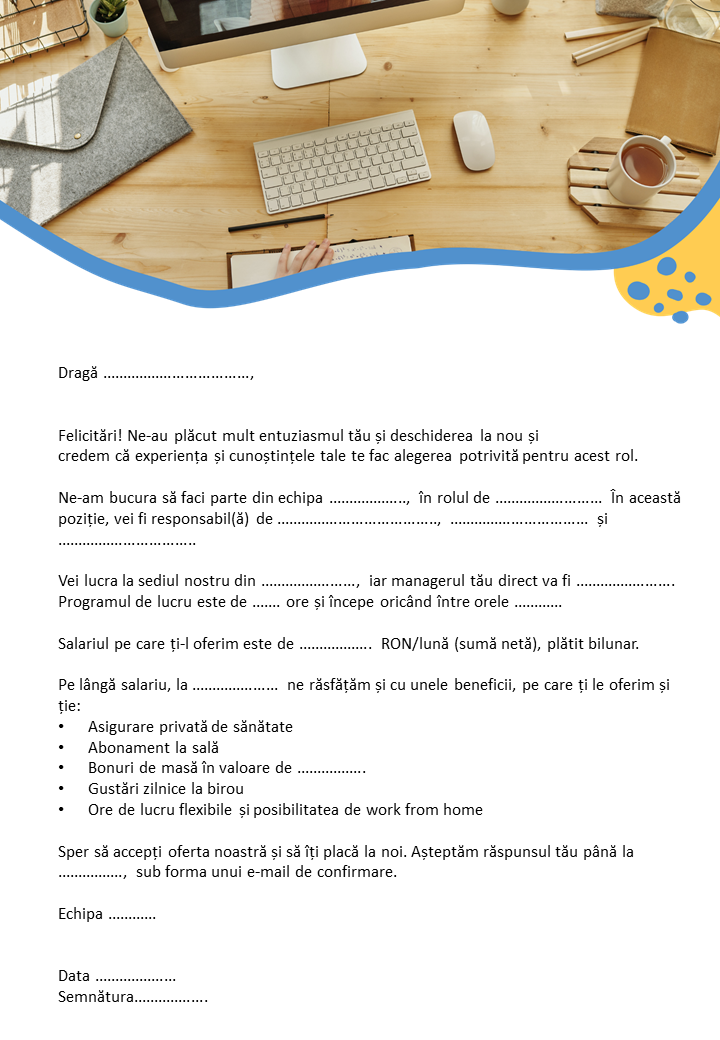 Oferta de angajare: 5 moduri de a o îmbunătăți (și un model gratuit)