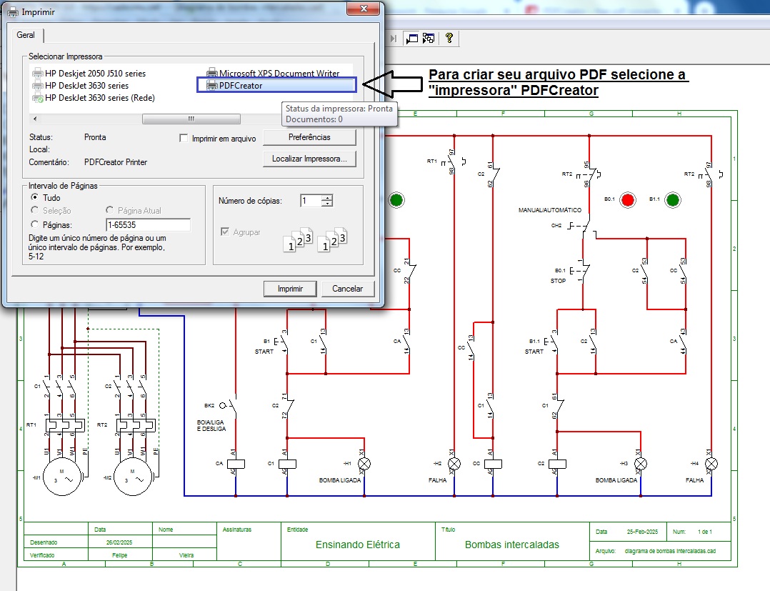 Criar PDF no CADe SIMU - Ensinando Elétrica | Dicas e Ensinamentos