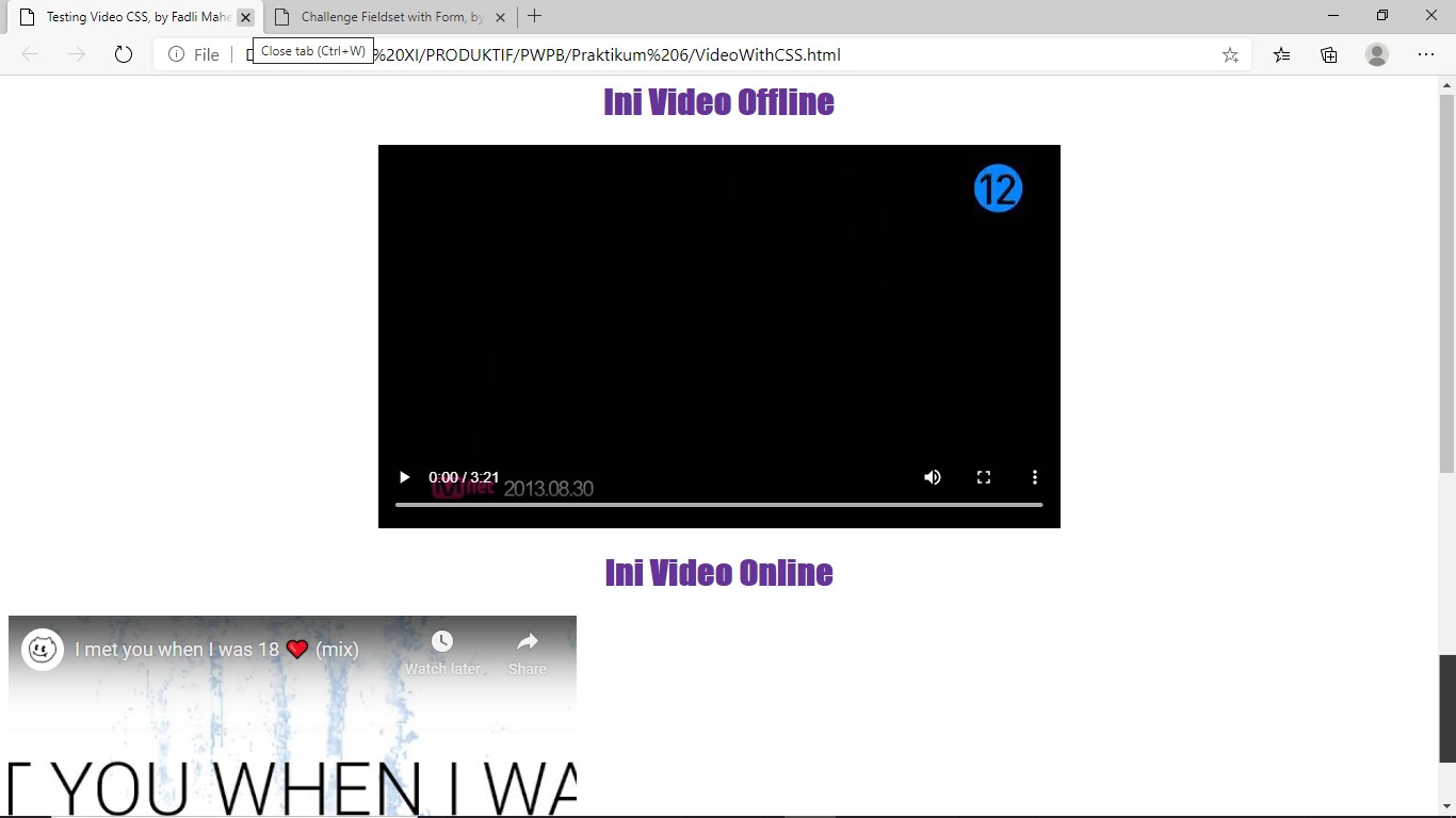 CSS(Form & Video) dan JS Dasar | SADUCO