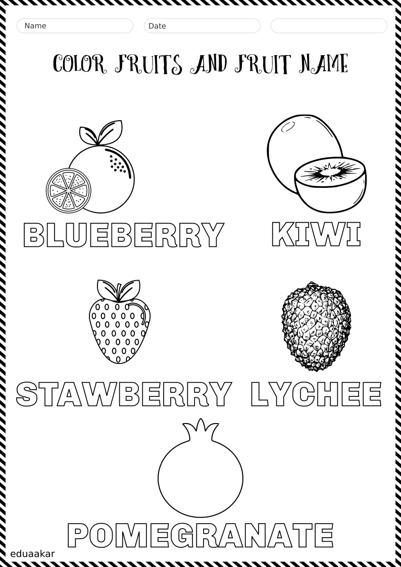 Fruit Coloring Sheets