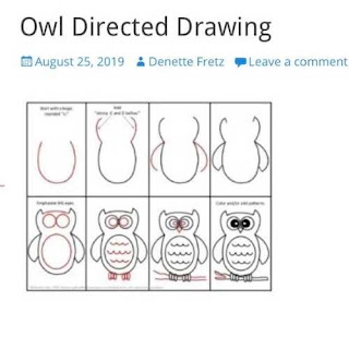 Art Sub Lessons: Free Art Worksheets - Directed Drawings of Owls