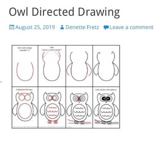 Art Sub Lessons: Free Art Worksheets - Directed Drawings of Owls