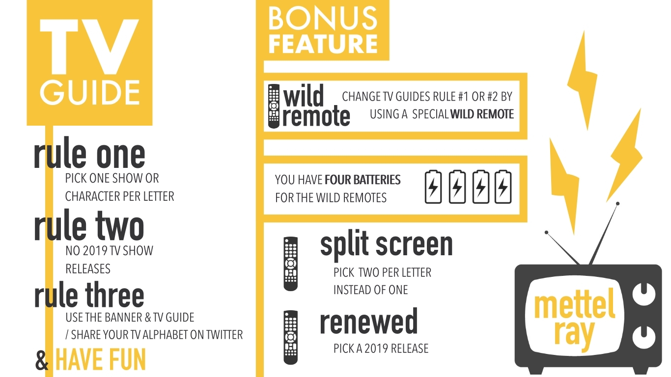 cinematic corner.: My TV Alphabet