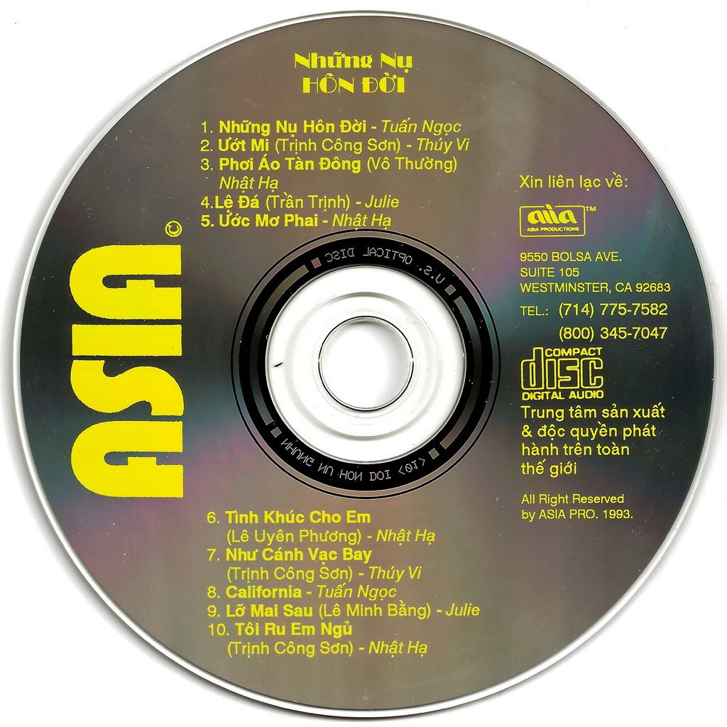 Asia CD - Những Nụ Hôn Đời ~ Cover Nhạc Việt
