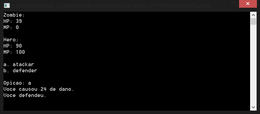 Programador de Jogos - Eduardo Gasperin: RPG de texto