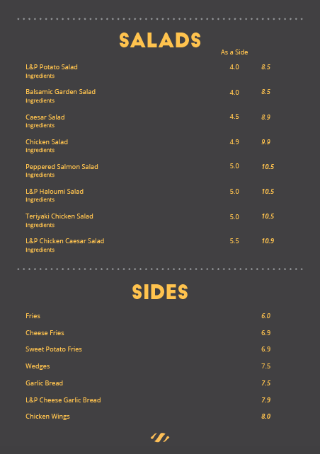 Lemon & Pepper: Menu update