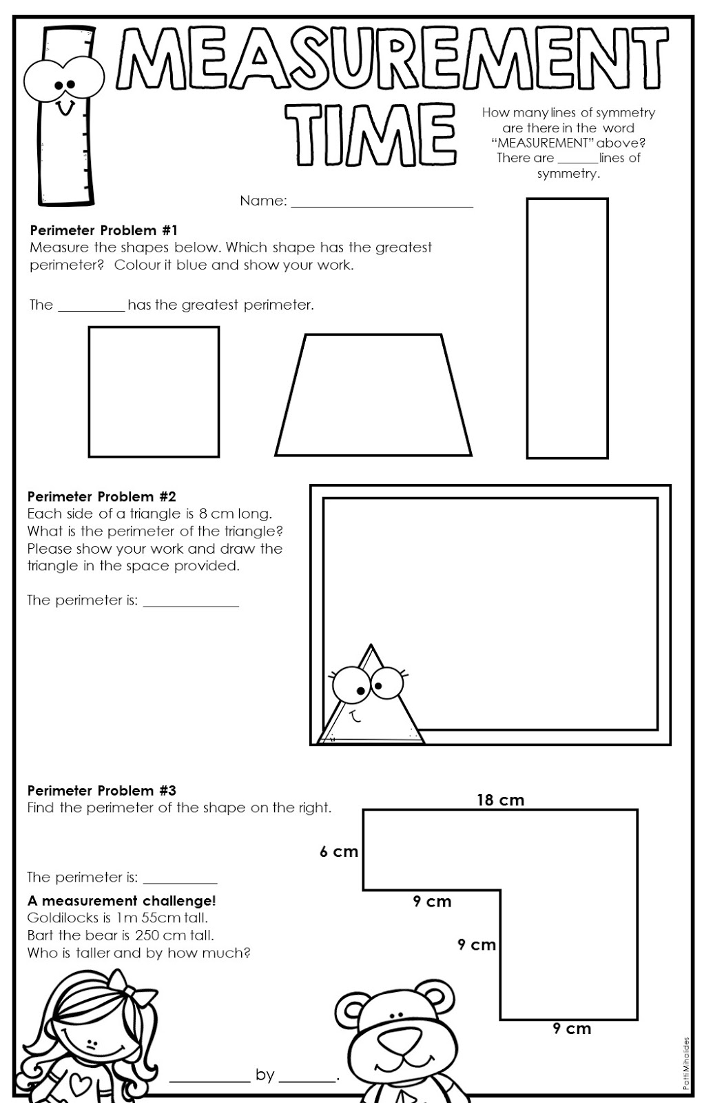 Me And My Threes: Math Makes Sense: Unit 9 Length, Area and Perimeter