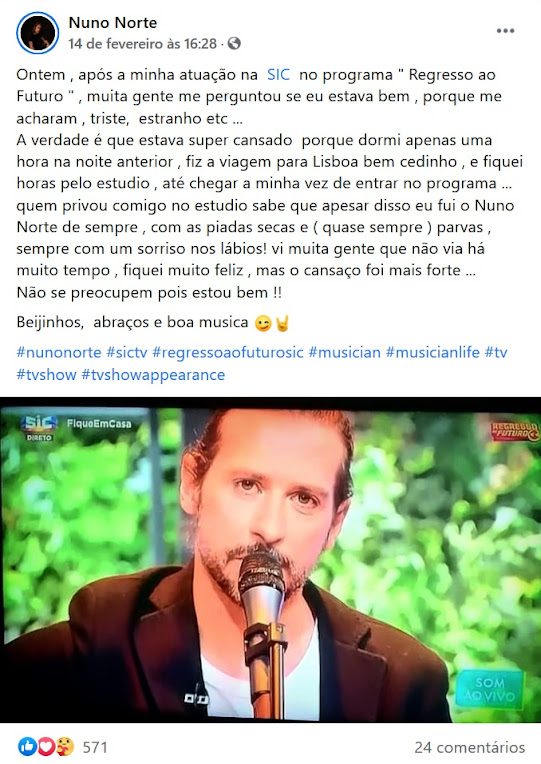 Nuno Norte causa preocupação após ida à SIC: «muita gente me perguntou ...