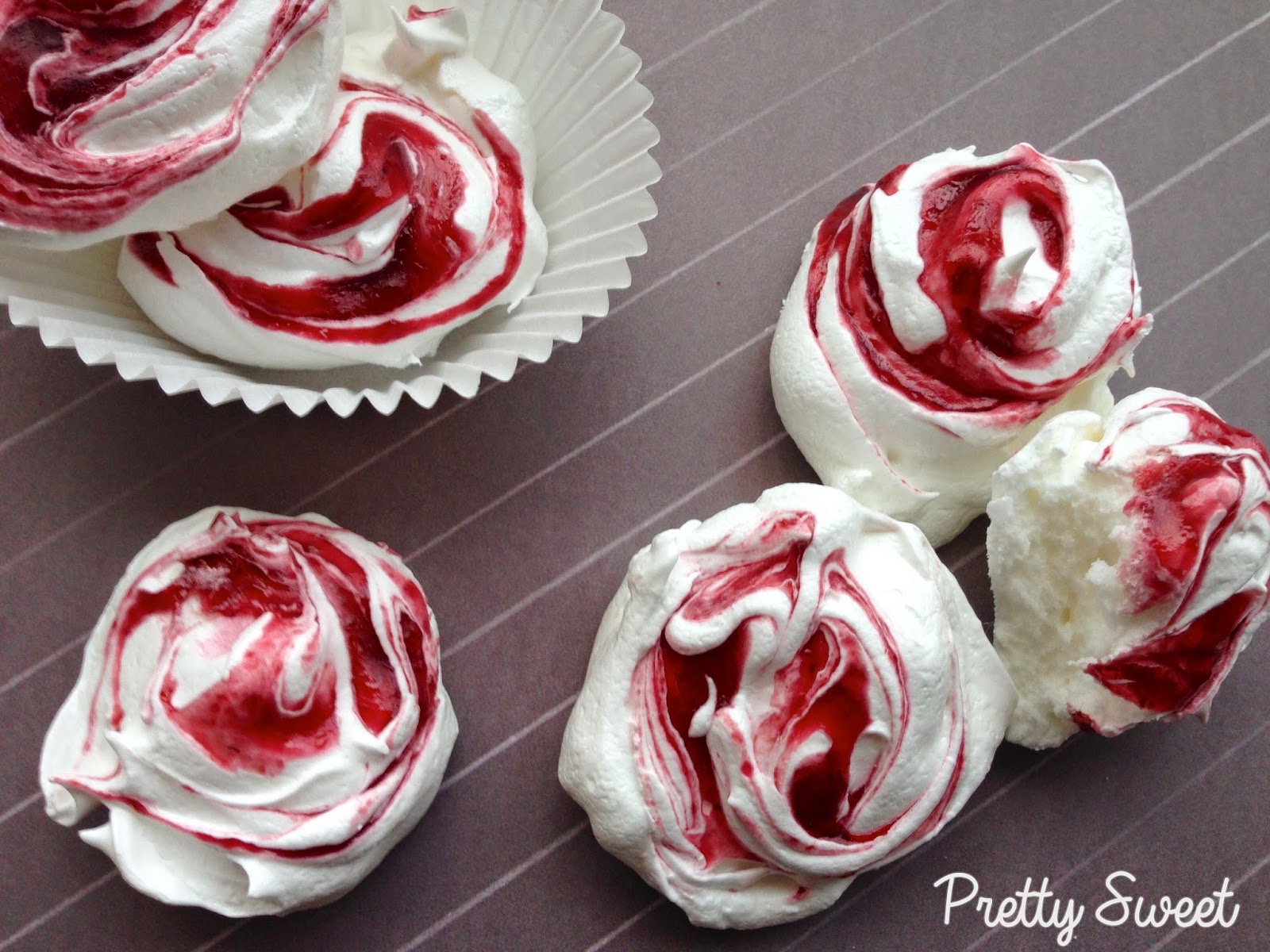 Raspberry Swirl Meringues | Pretty Sweet