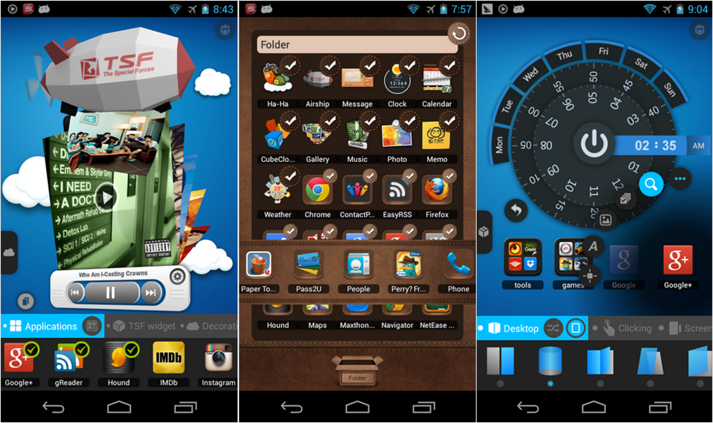 اجمل واسرع قاذف تطبيقات TSF Launcher 3D Shell بتحدبث جديد رائع ...