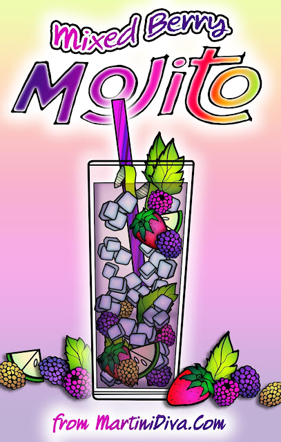 The MARTINI DIVA: MIXED BERRY MOJITO Cocktail Recipe