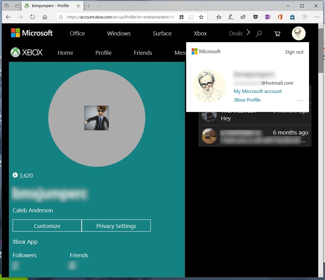 XBOX Live Profile Page Defaced