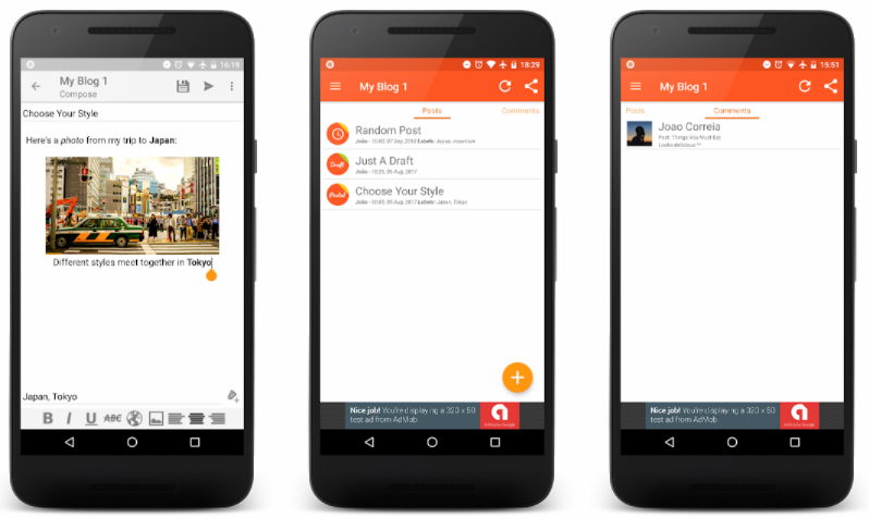 BlogIT! 手機撰寫、編輯 Blogger 文章，可上傳圖片和留言管理