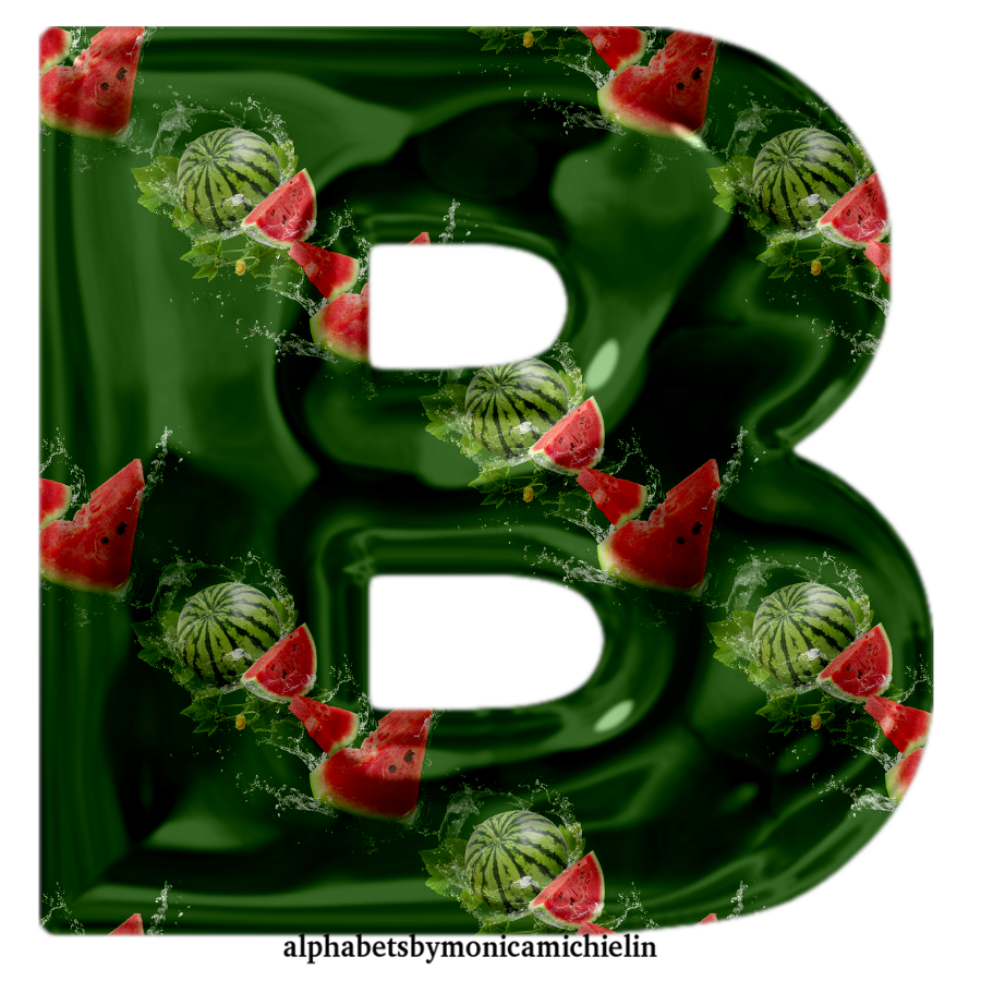 M. Michielin Alphabets: GREEN WATERMELON FRUIT ALPHABET LETTER PNG ...