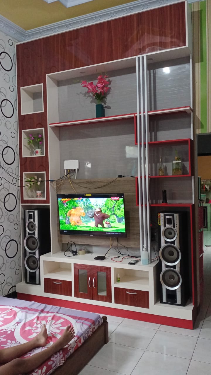 DESAIN INTERIOR RAK TV MINIMALIS MODERN 2021 - JASA ARSITEK PACITAN - MPE