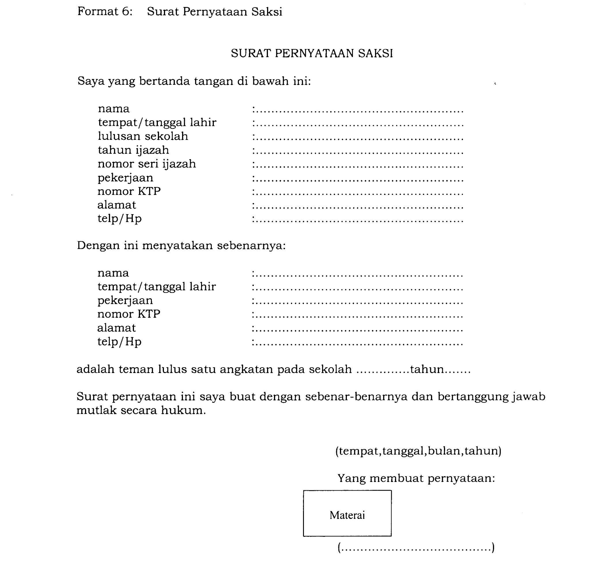 Format Surat Keterangan Pengganti Ijazah/STTB Berdasarkan Permendikbud ...