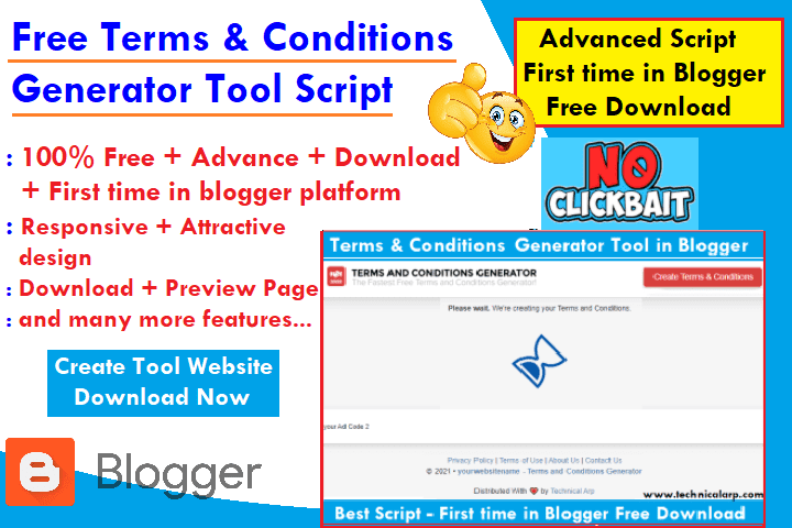 Terms And Conditions Generator Tool Script [ Advanced ] ~ Technical Arp