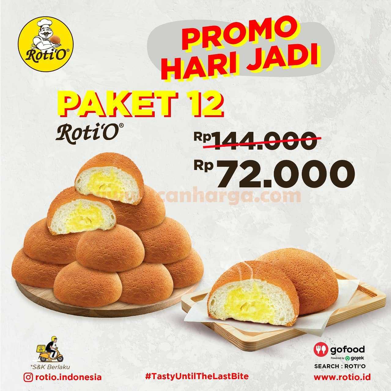 Promo Roti'o Hari Jadi Gofood - Diskon 50% untuk 5 Paket Roti dan ...