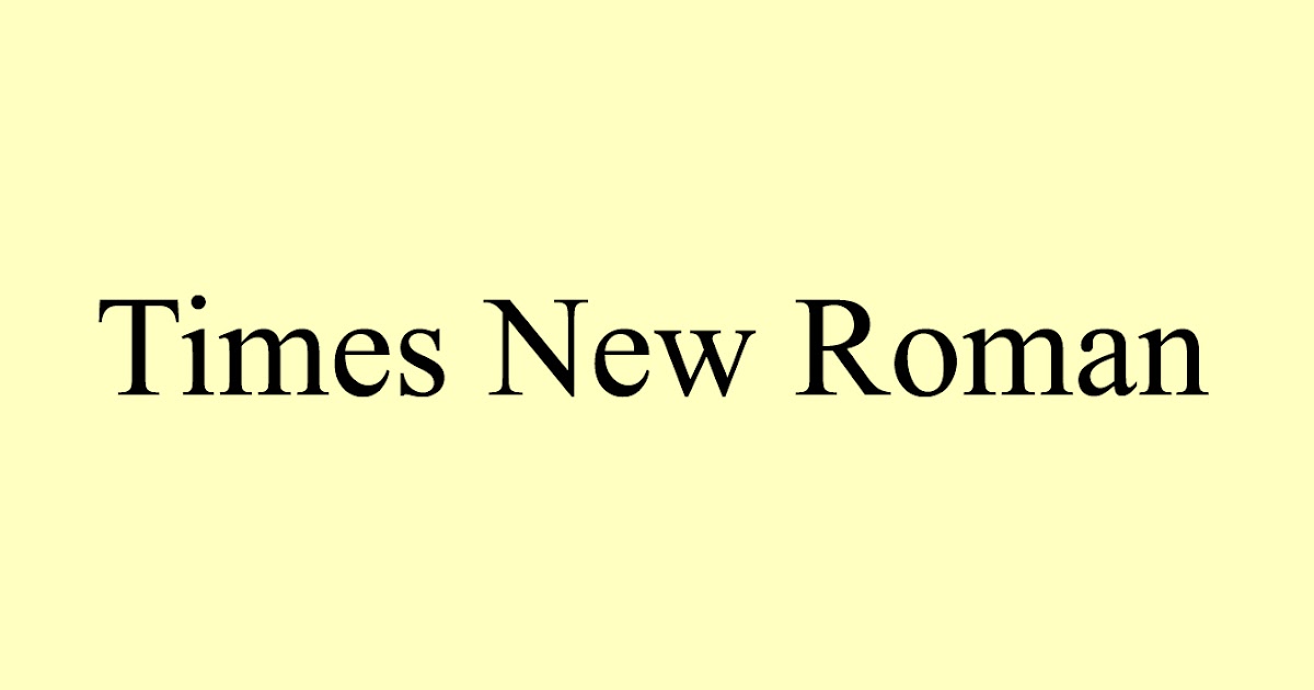 Film Fan: Typeface: Times New Roman