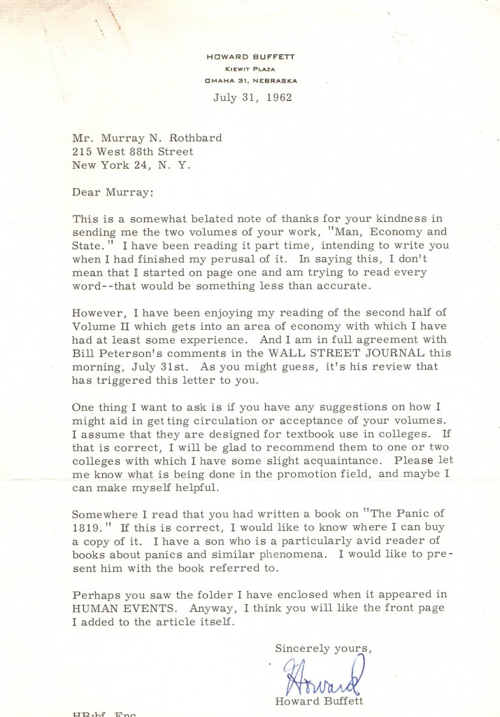 Warren Buffett Letters ~ Thankyou Letter