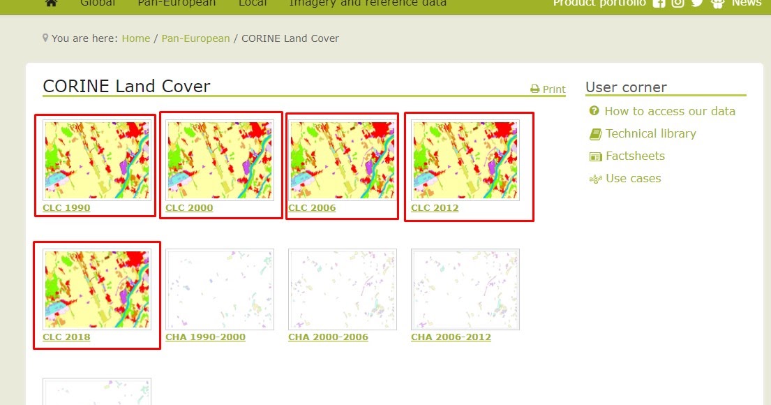 DOWNLOAD DATA CORİNE LAND COVER