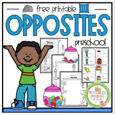Free Opposites Printable ~ Preschool Printables